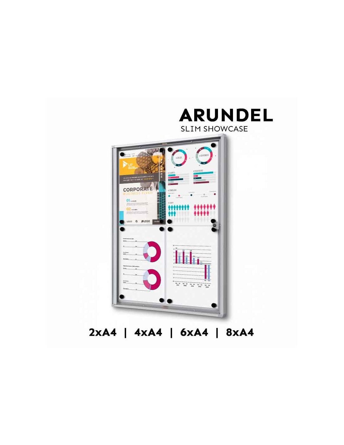 Achat Vitrine magnétique avec clé Δ Porte ultra fine sans cadre